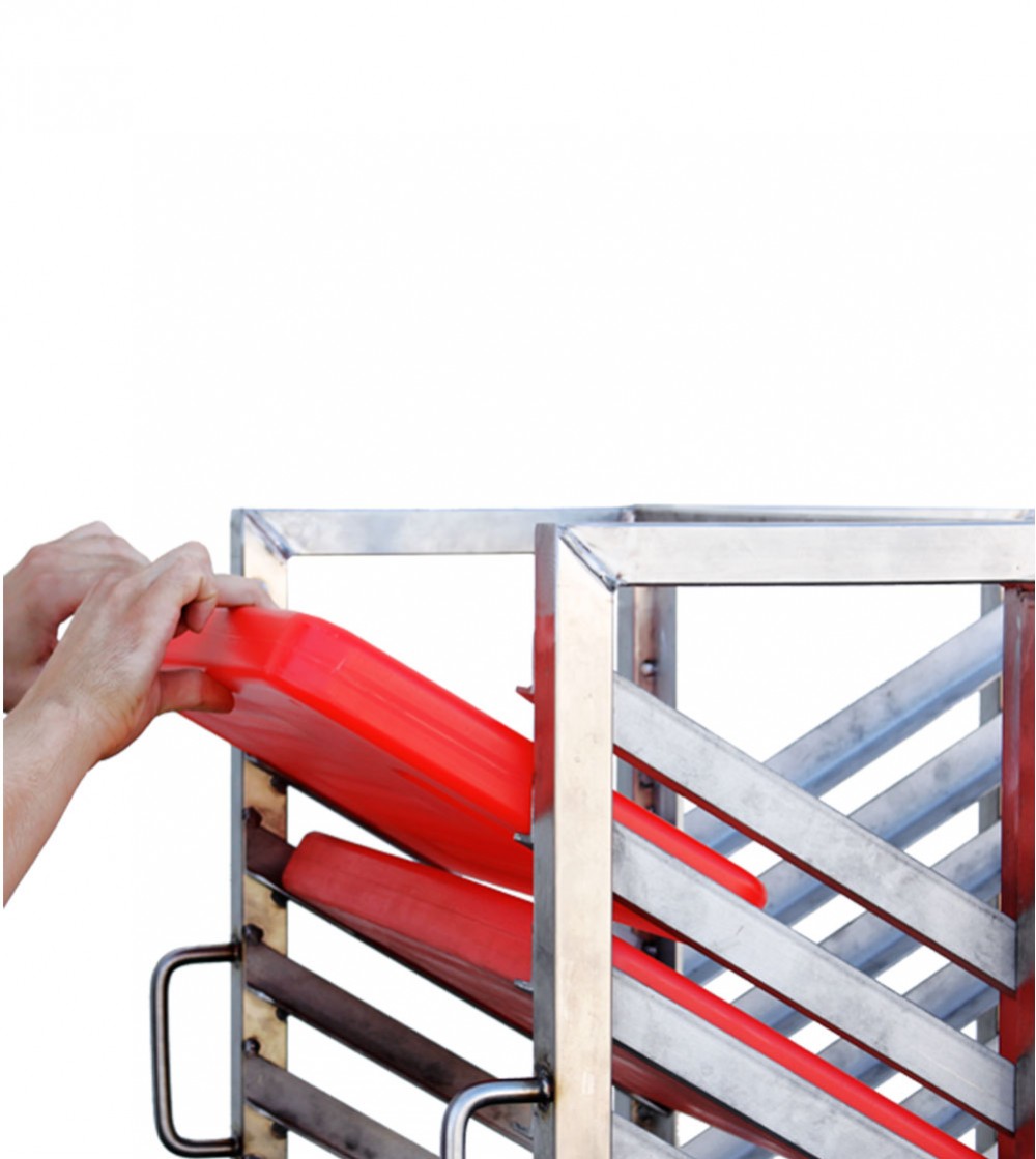 Plate rack trolley. Storage and transport for eutectic plates